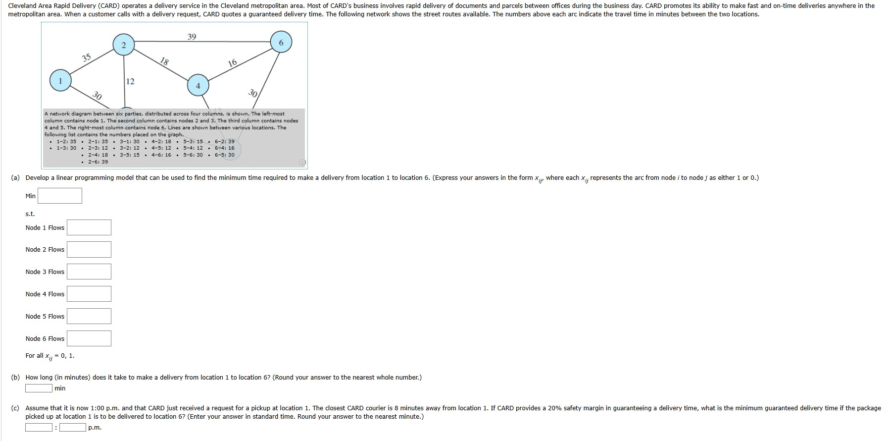 Solved A network alagram detween six parties, aistridutea | Chegg.com