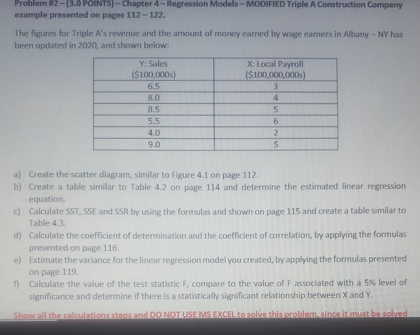 Problem#2-(3.0 POINTS) - Chapter 4 -Regression Models | Chegg.com