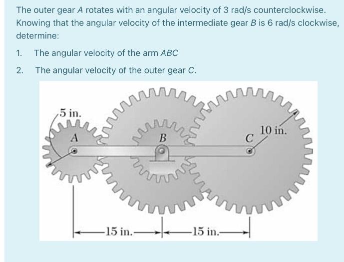 Solved The Outer Gear A Rotates With An Angular Velocity Of