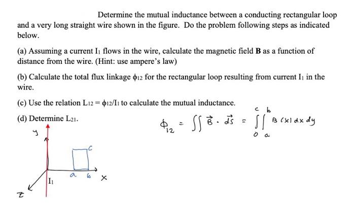 Solved Determine the mutual inductance between a conducting | Chegg.com