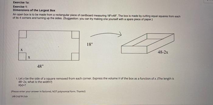 Solved Exercise 1a: Exercise 1: Dimensions of the Largest | Chegg.com