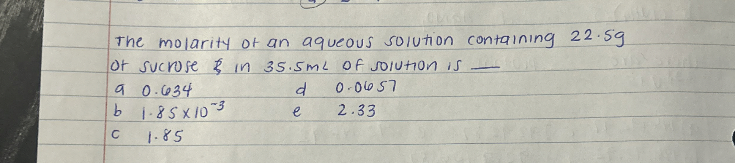Solved The Molarity Of An Aqueous Solution Containing 22 59
