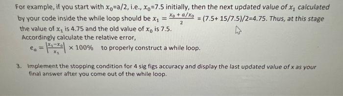Solved For example, if you start with x0=a/2, i.e., x0=7.5 | Chegg.com