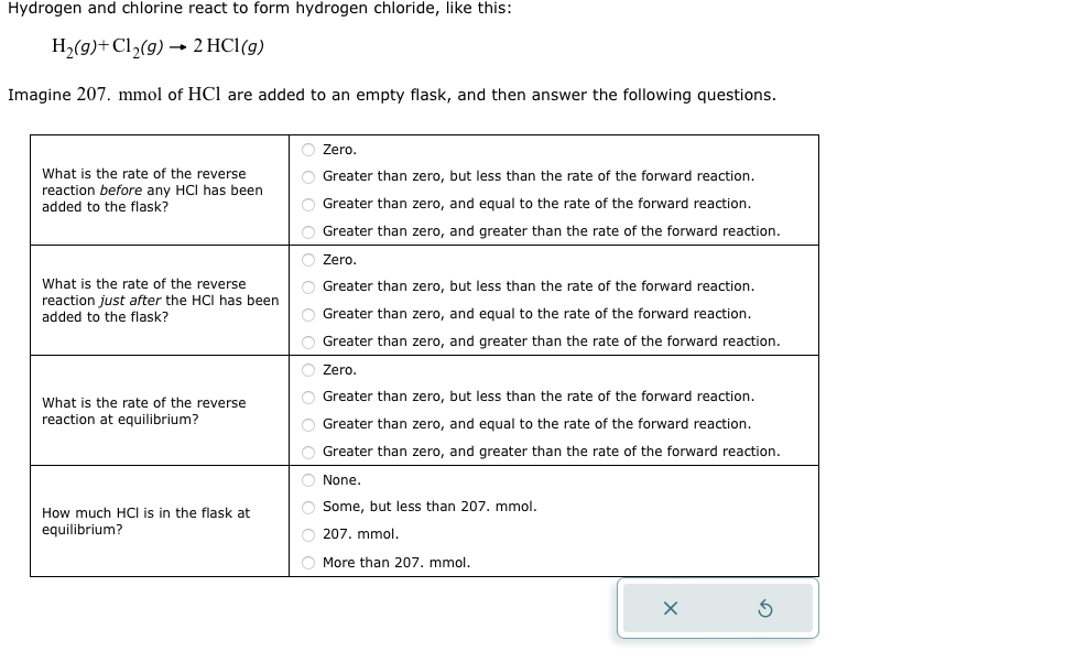 Solved Hydrogen and chlorine react to form hydrogen | Chegg.com