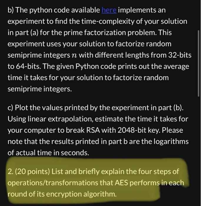 Solved of large integers is practically unsolvable due to | Chegg.com