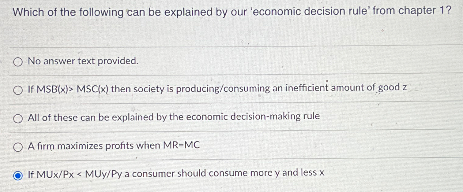 Solved Which of the following can be explained by our | Chegg.com