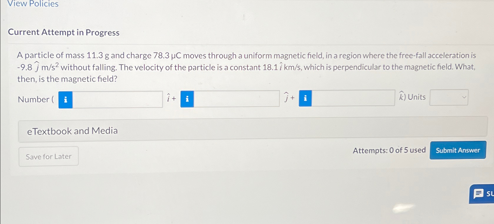 Solved View PoliciesCurrent Attempt in ProgressA particle of | Chegg.com