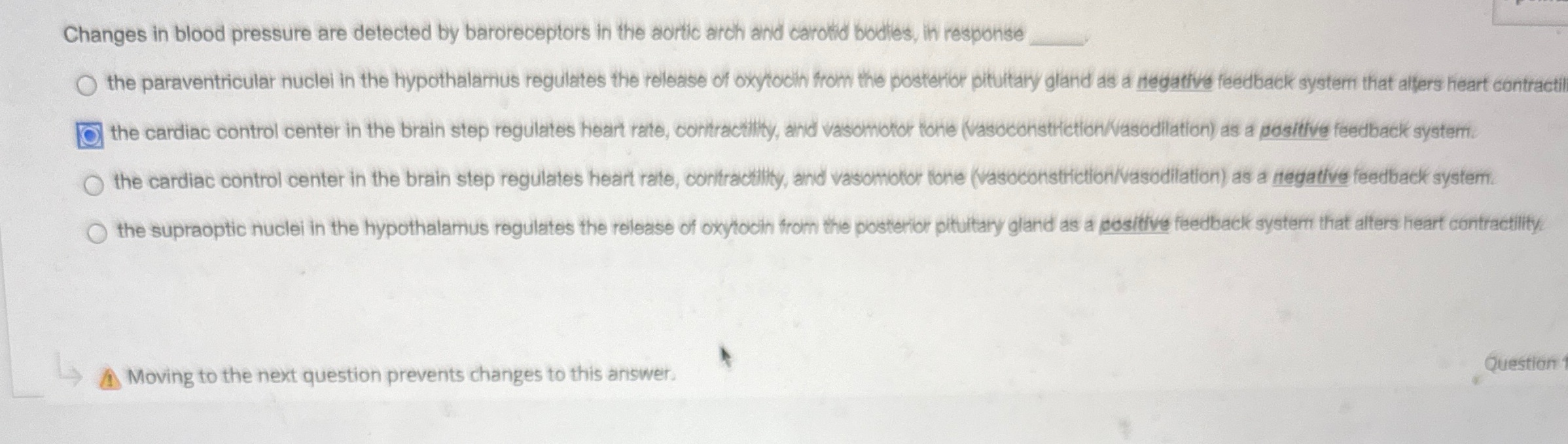 Solved Changes in blood pressure are detected by | Chegg.com