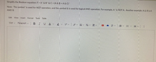 Solved Simplify the Boolean equation: | Chegg.com