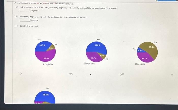 Solved A questionnaire provides 66 Yes, 44 No, and 10 No | Chegg.com