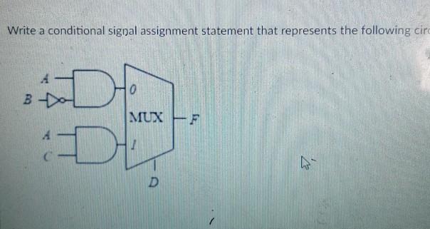 Solved Write a conditional signal assignment statement that | Chegg.com