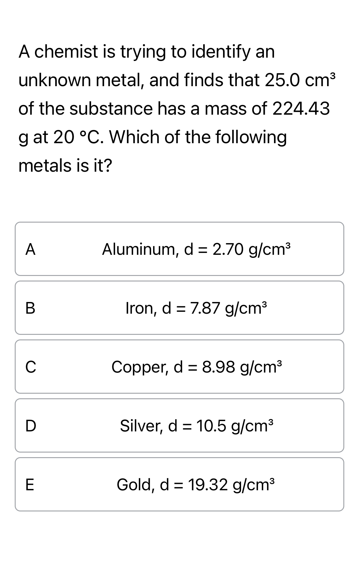 Solved A chemist is trying to identify an unknown metal, and | Chegg.com