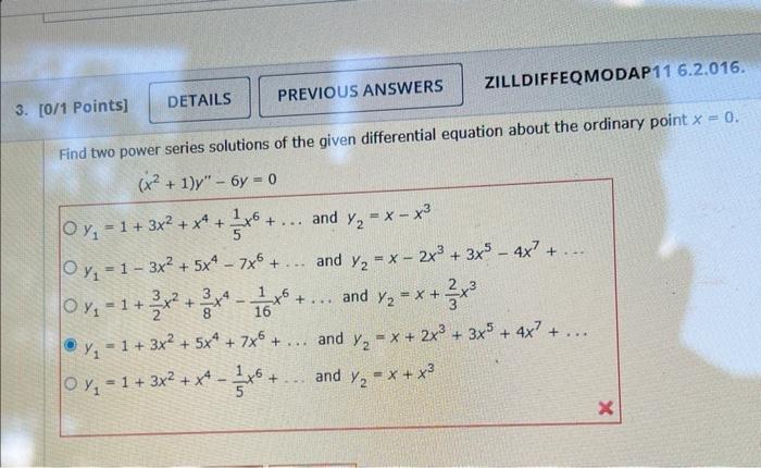 Solved Find two power series solutions of the given | Chegg.com