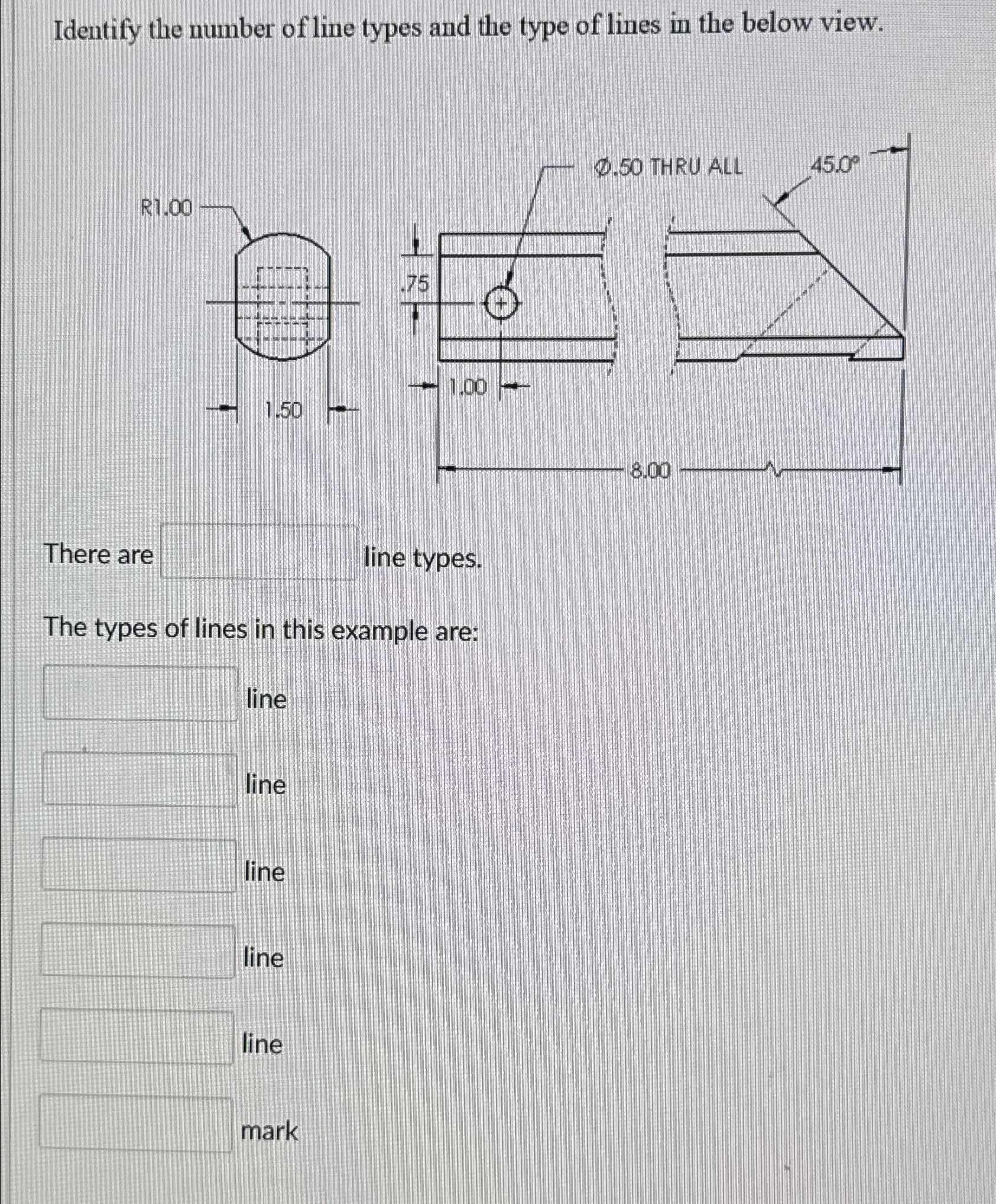 Solved Identify the number of line types and the type of | Chegg.com