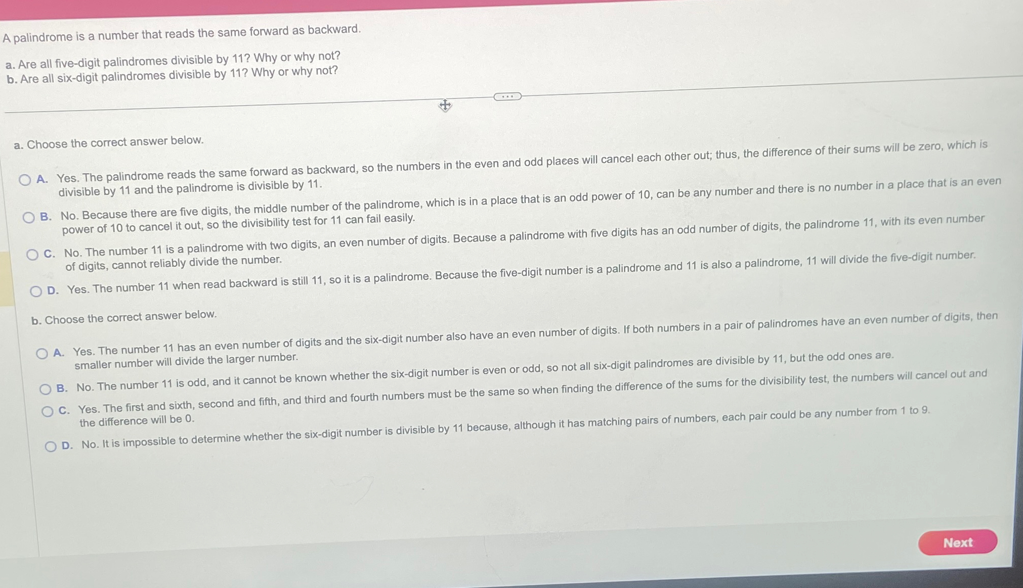 Solved A palindrome is a number that reads the same forward | Chegg.com