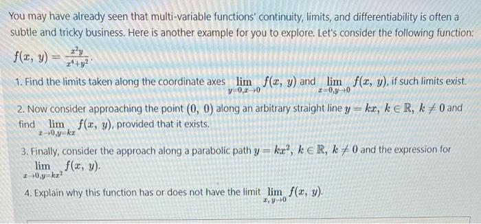 Solved You May Have Already Seen That Multi Variable 6462