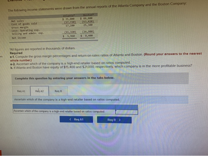 Solved Exercise 4-18A Using ratios to make comparisons LO | Chegg.com