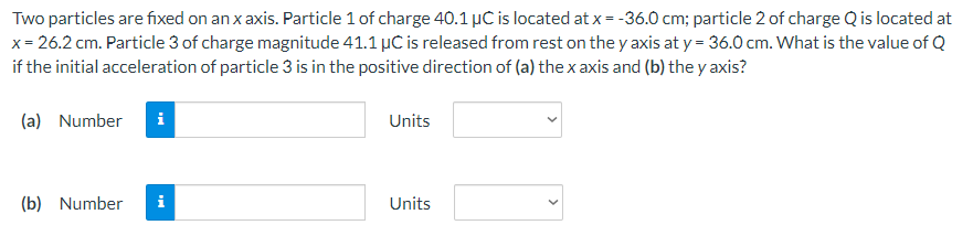 Solved Two particles are fixed on an x ﻿axis. Particle 1 ﻿of | Chegg.com