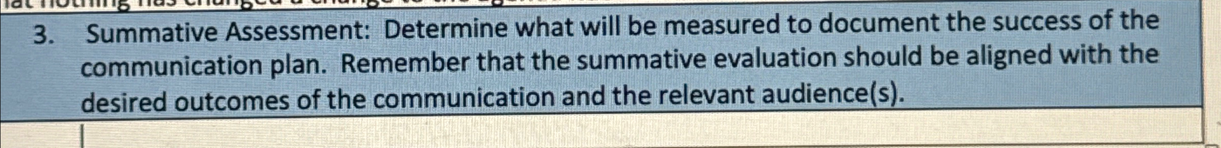 Solved Summative Assessment: Determine what will be measured | Chegg.com