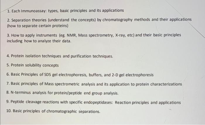 Solved 1. Each immunoassay: types, basic principles and its | Chegg.com