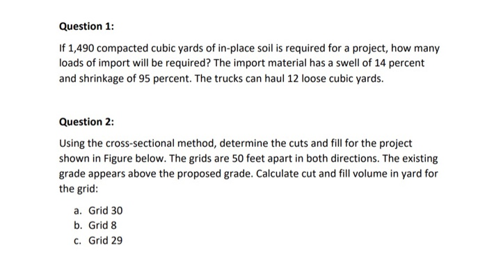 Question 1: If 1,490 compacted cubic yards of | Chegg.com