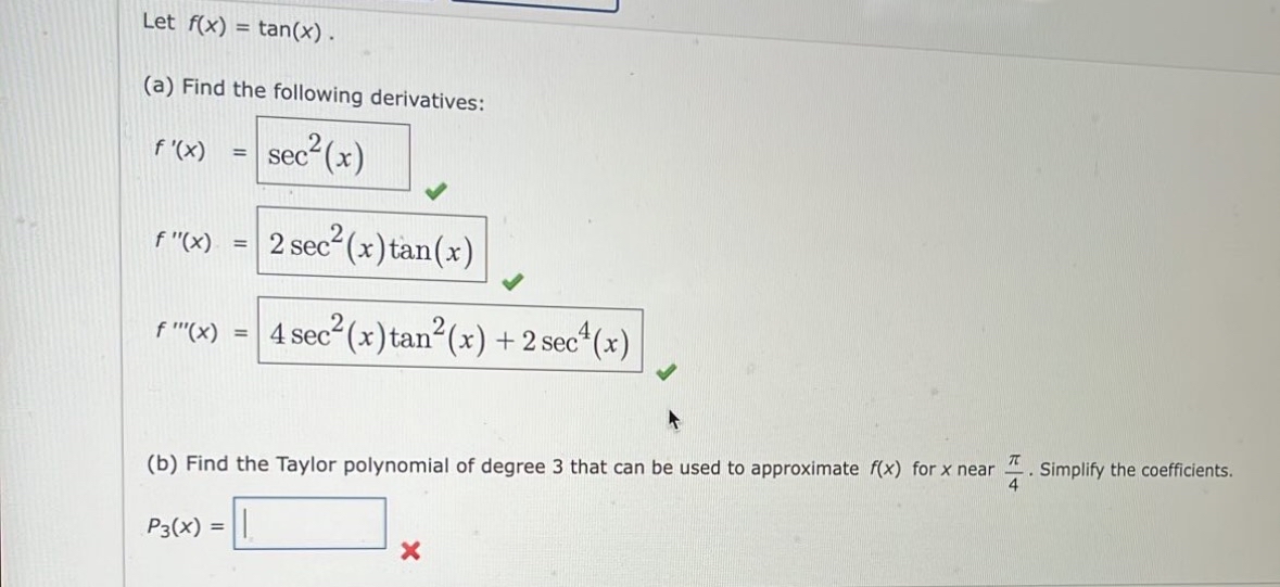 Solved Let f(x)=tan(x).(a) ﻿Find the following | Chegg.com