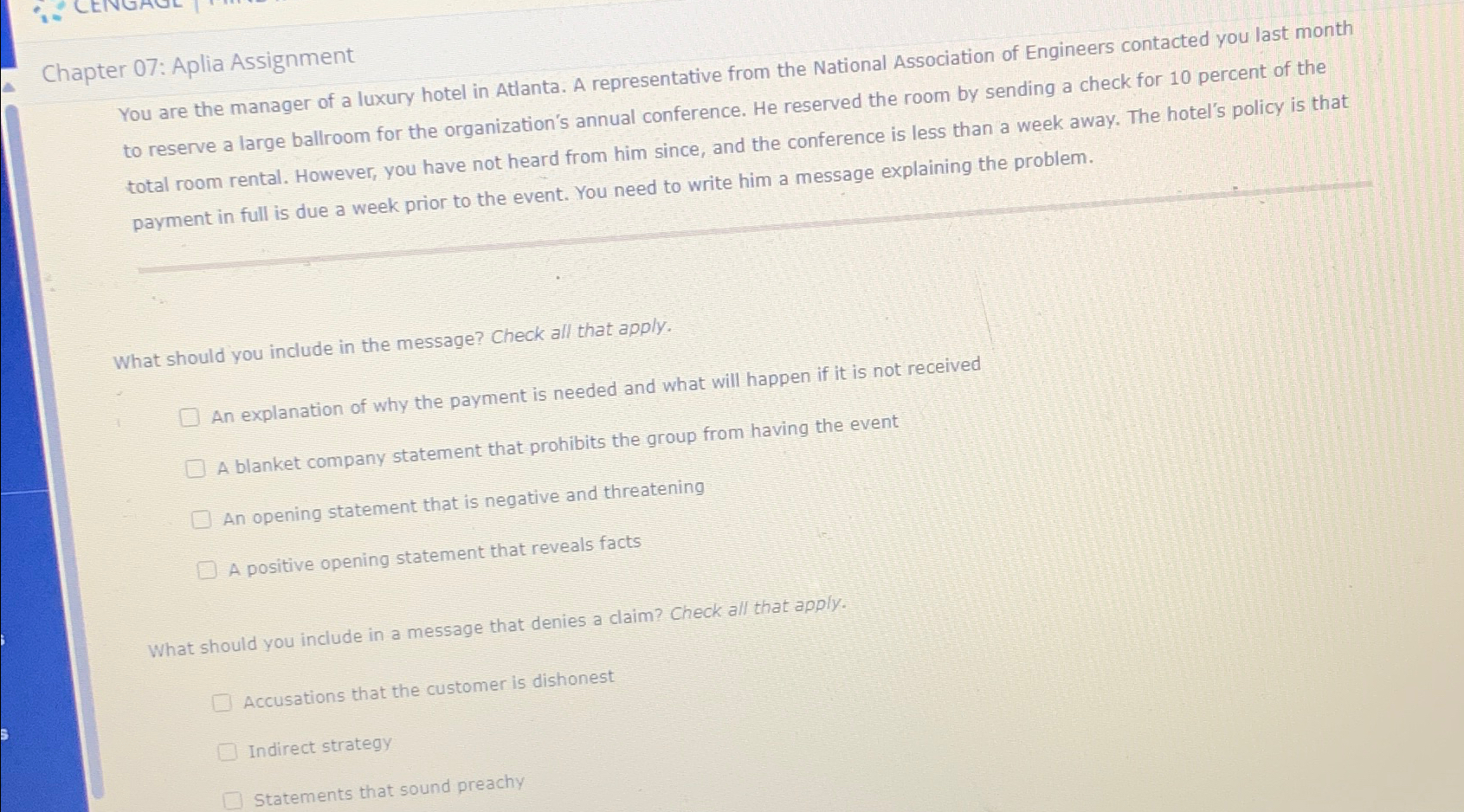 Solved Chapter 07: Aplia AssignmentYou are the manager of a | Chegg.com