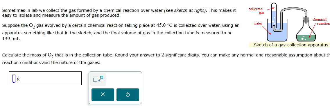 Solved Sometimes in lab we collect the gas formed by a | Chegg.com