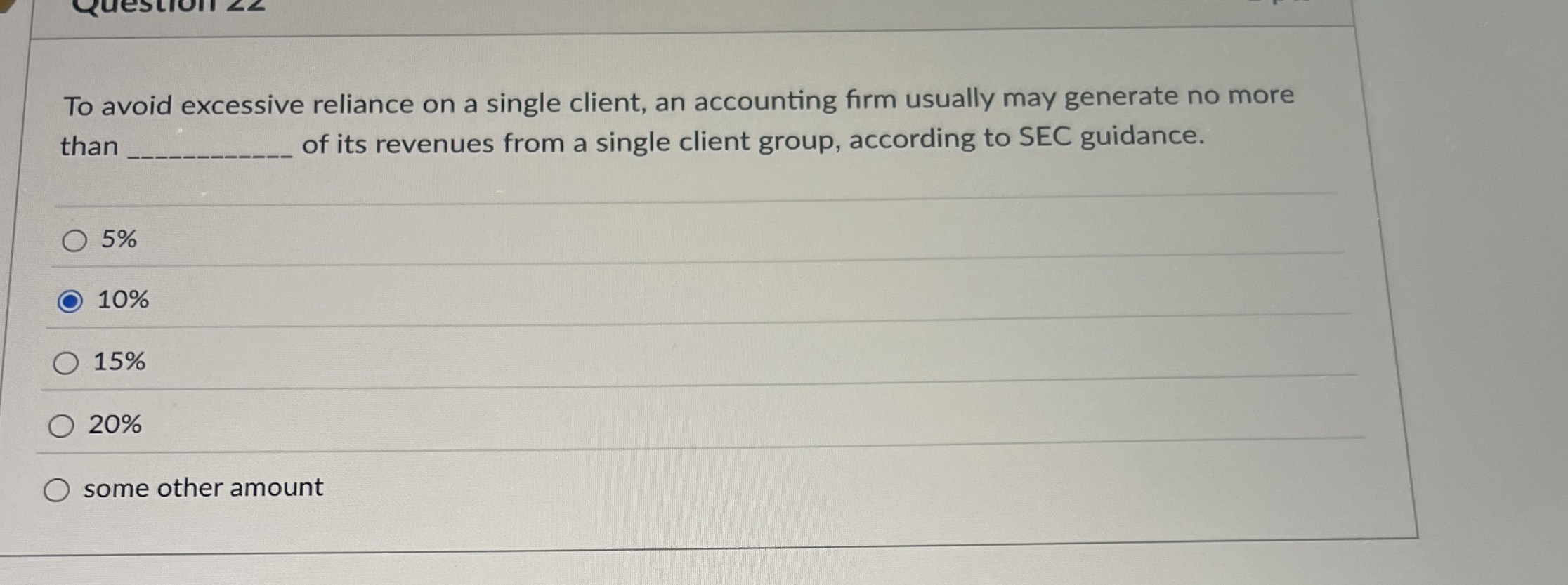 Solved To avoid excessive reliance on a single client, an | Chegg.com