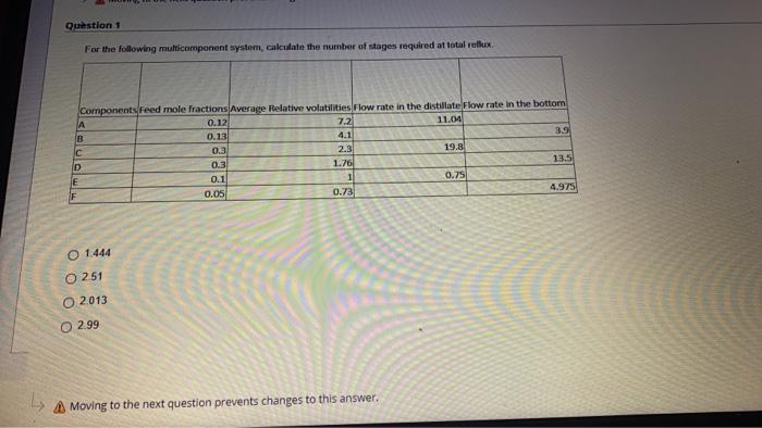 Solved Question 1 For the following multicomponent system, | Chegg.com
