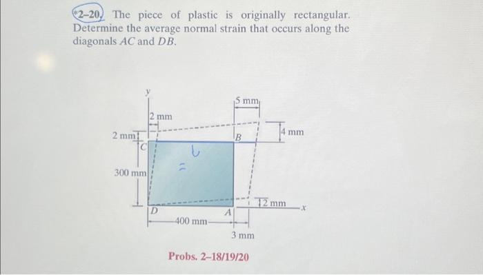 Solved *2-20 The piece of plastic is originally rectangular. | Chegg.com