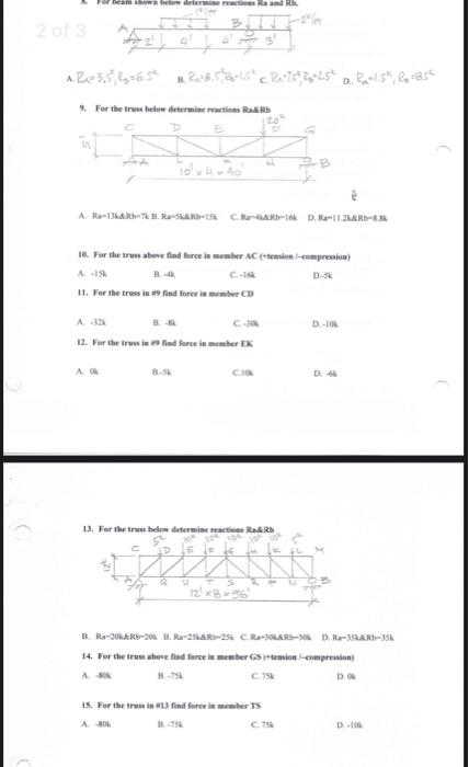 Solved 6. For the beam below determine reaction Ran? tol %. | Chegg.com