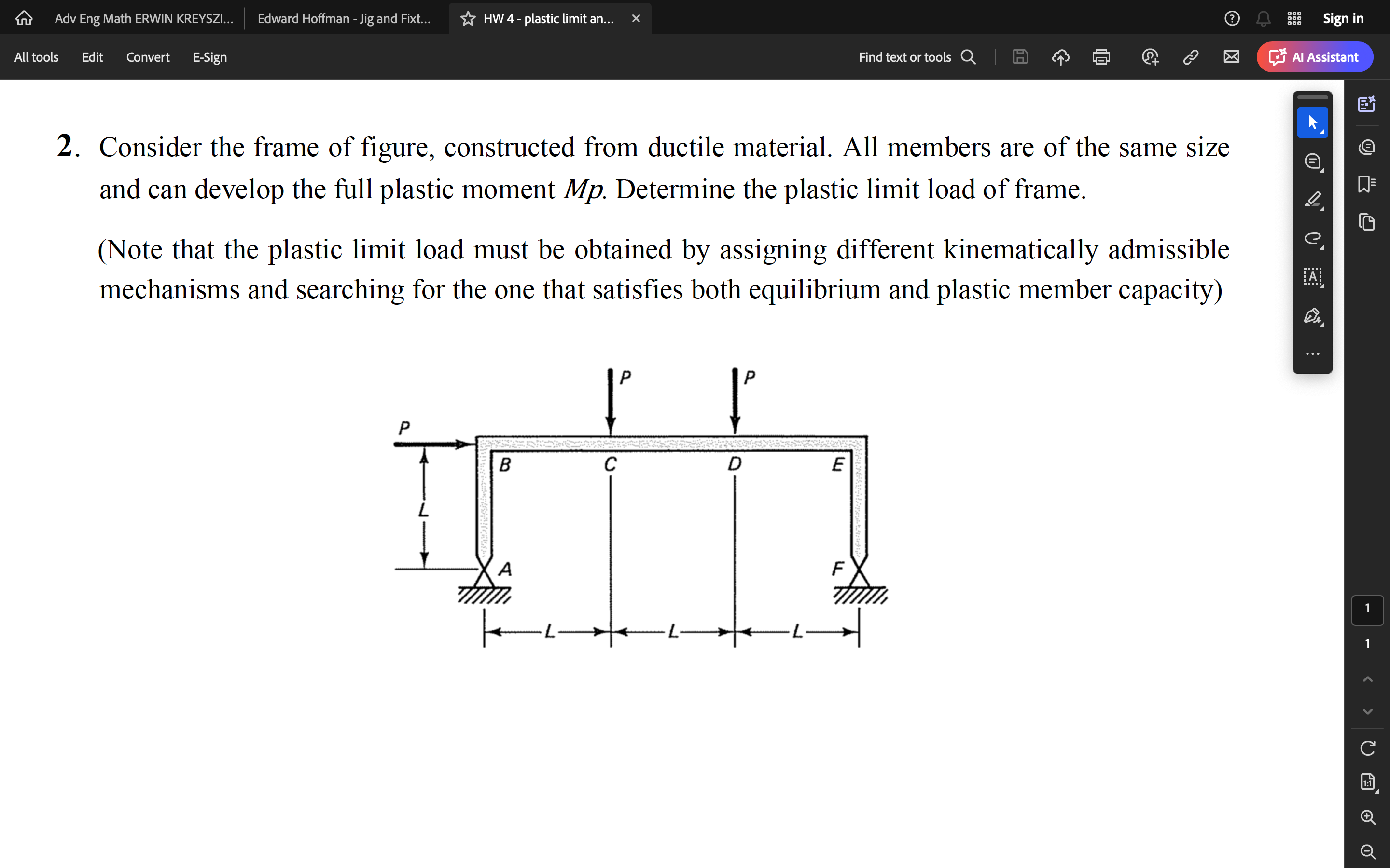 Solved Consider the frame of figure, constructed from | Chegg.com