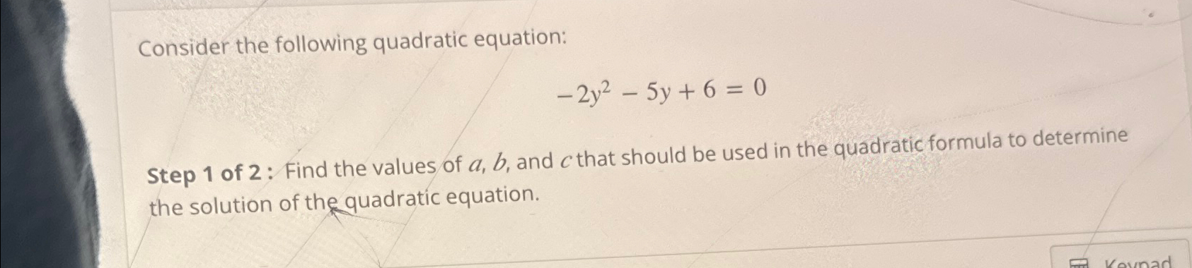 Solved Consider the following quadratic | Chegg.com