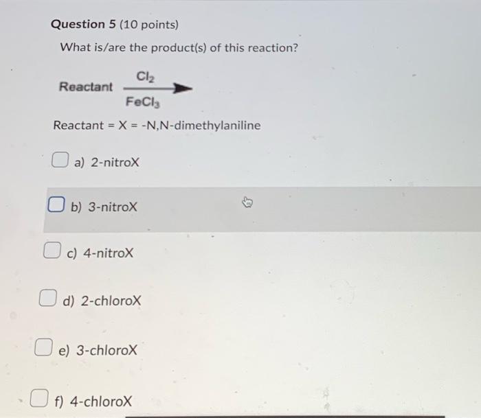 Solved What is/are the product(s) of this reaction? Reactant | Chegg.com