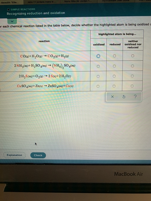 Solved Meredith Ele... SIMPLE REACTIONS Recognizing | Chegg.com Solved Meredith Ele... SIMPLE REACTIONS Recognizing | Chegg.com