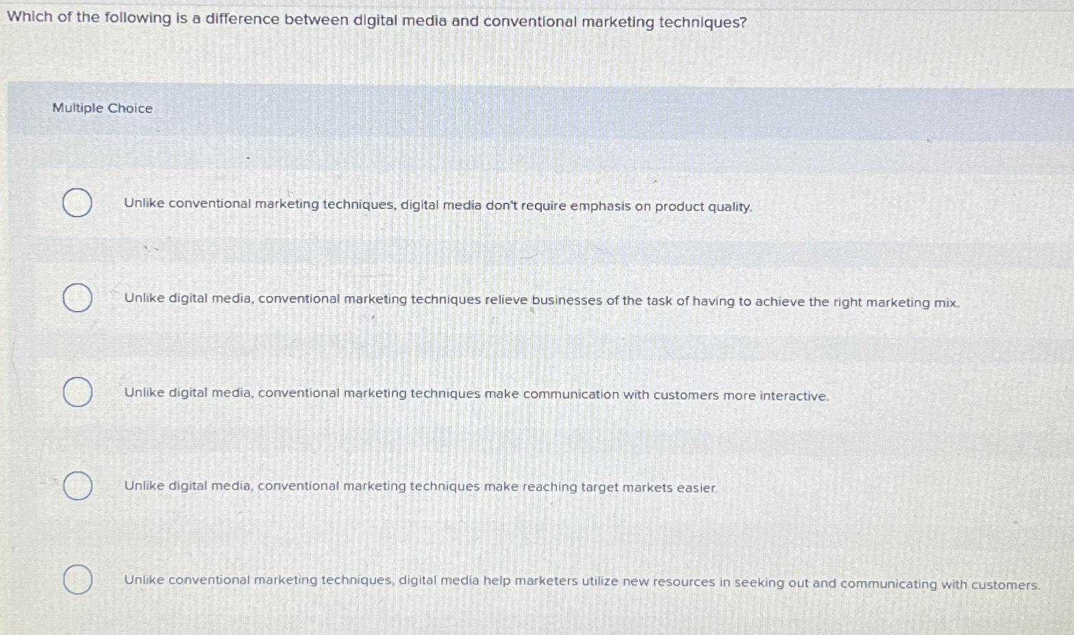 Solved Which of the following is a difference between | Chegg.com