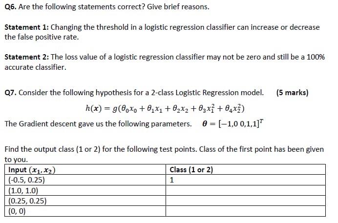 Solved Q6. Are the following statements correct? Give brief | Chegg.com Solved Q6. Are the following statements correct? Give brief | Chegg.com