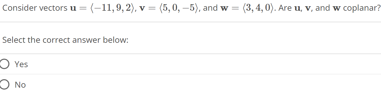 Solved Consider vectors u=(:-11,9,2:),v=(:5,0,-5:), ﻿and | Chegg.com