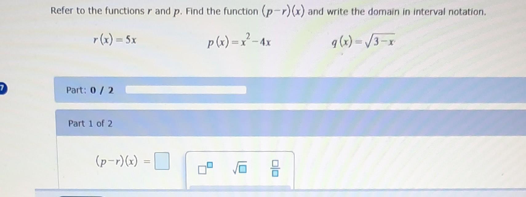 Solved Refer to the functions r and p. Find the function | Chegg.com