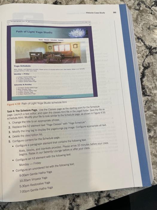 Solved Path of Light Yoga Studio Case Study Chapter 4 HTML | Chegg.com