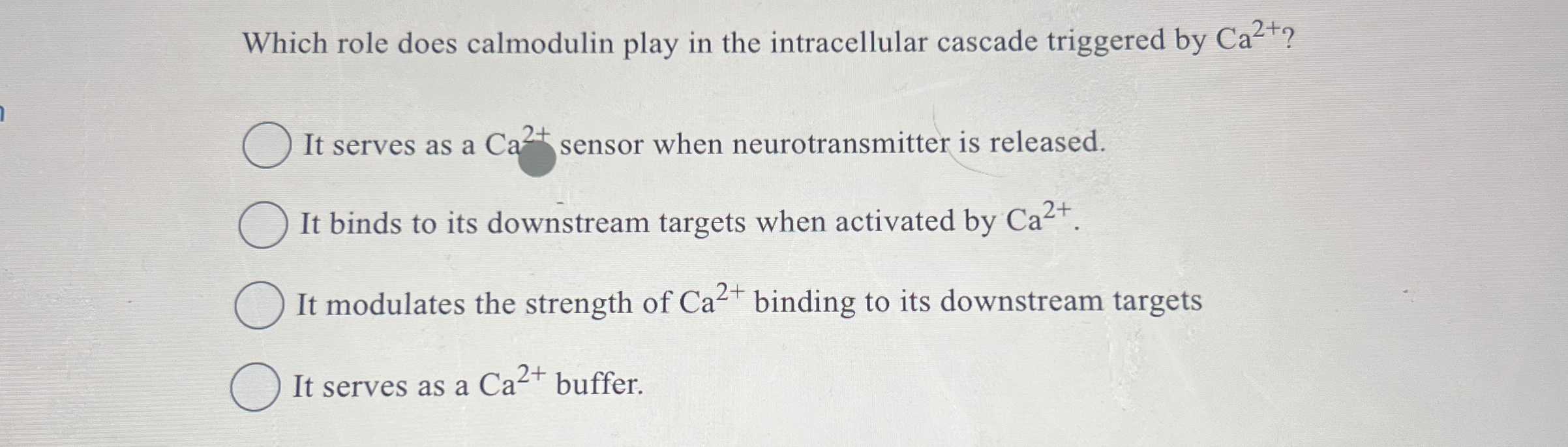 Solved Which role does calmodulin play in the intracellular | Chegg.com
