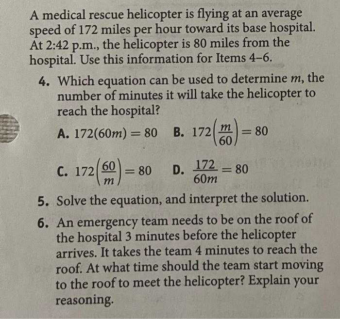 Solved A medical rescue helicopter is flying at an average | Chegg.com
