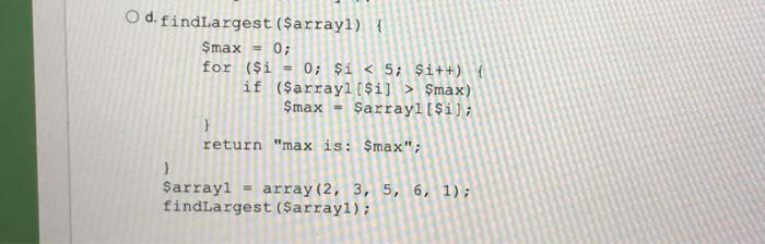 Solved What is the correct PHP function definition and call | Chegg.com