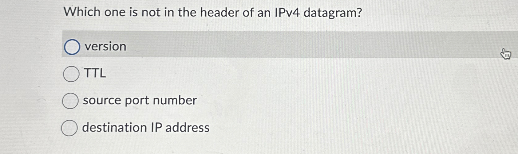 Solved Which one is not in the header of an IPv4 | Chegg.com