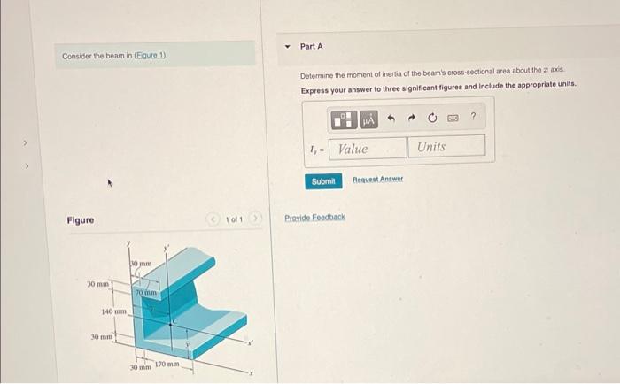 Solved Determine the moment of inertia of the beam's | Chegg.com