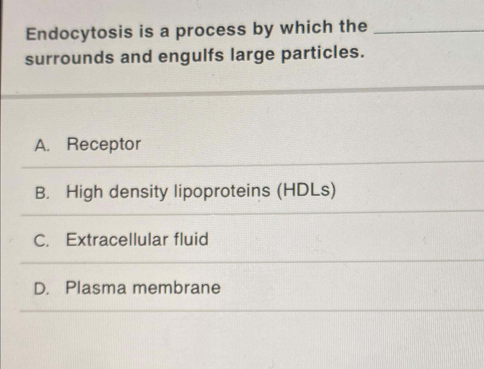 Solved Endocytosis is a process by which the surrounds and | Chegg.com