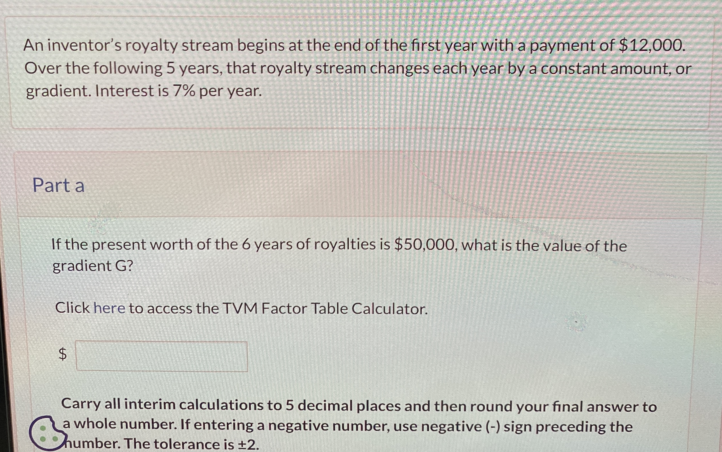 Solved An inventor's royalty stream begins at the end of the | Chegg.com