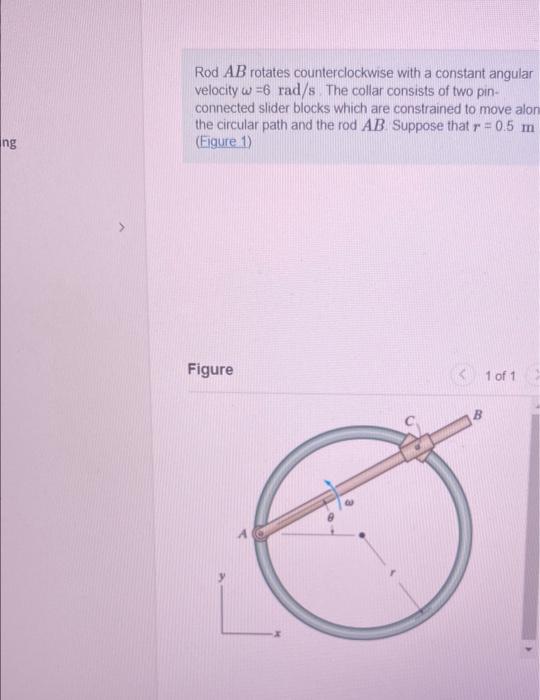 Solved Rod AB rotates counterclockwise with a constant | Chegg.com
