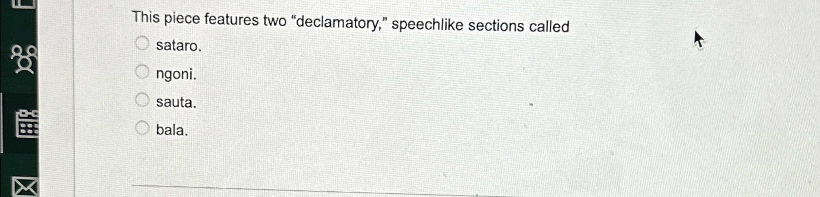 This piece features two "declamatory," speechlike | Chegg.com